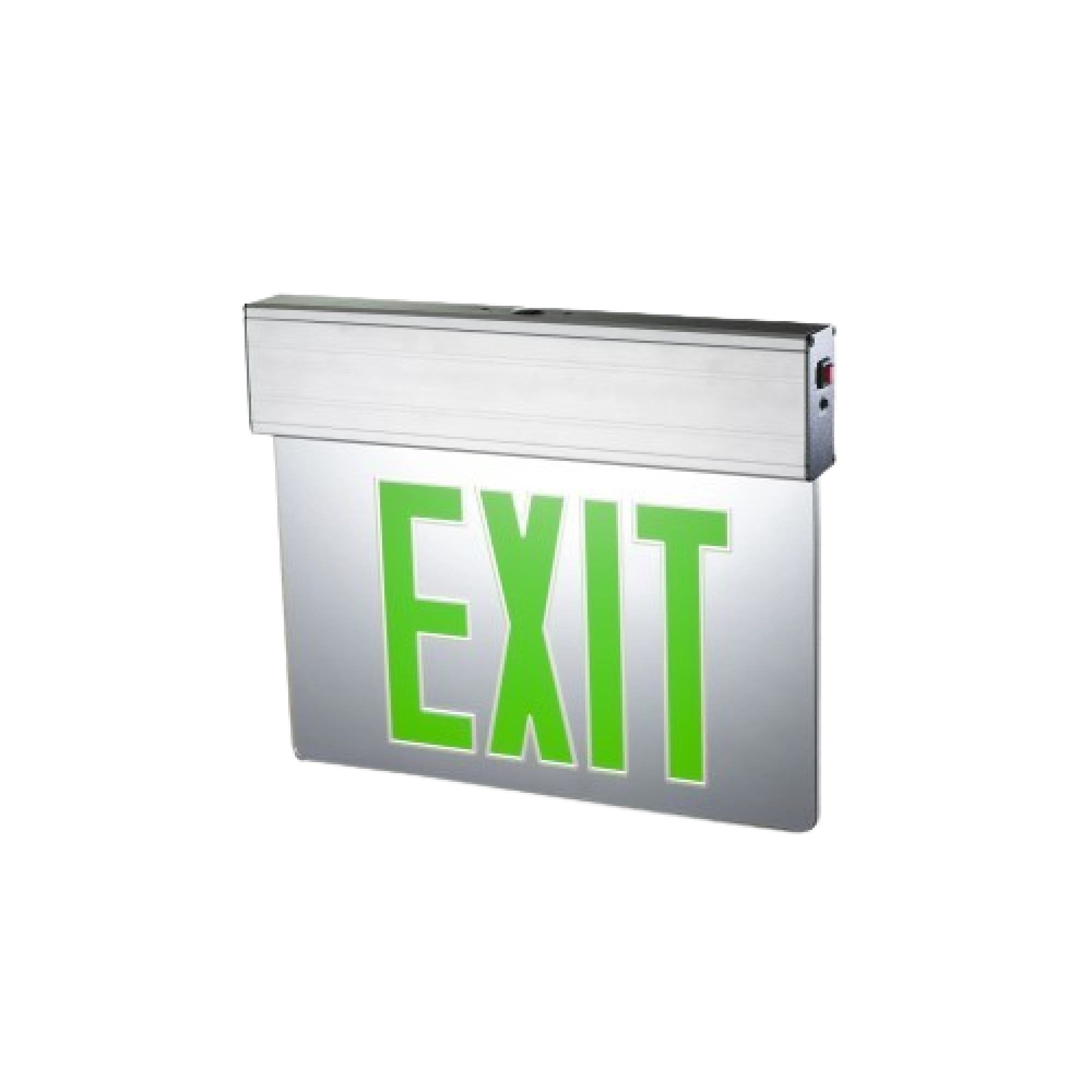 Double Faced Edge-Lit Exit Sign - Green – Medinah Power